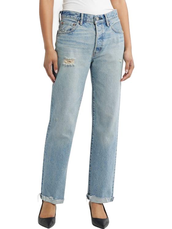 MOUSSY VINTAGE MOUSSY VINTAGE Copper High Waist Distressed Straight Leg Jeans